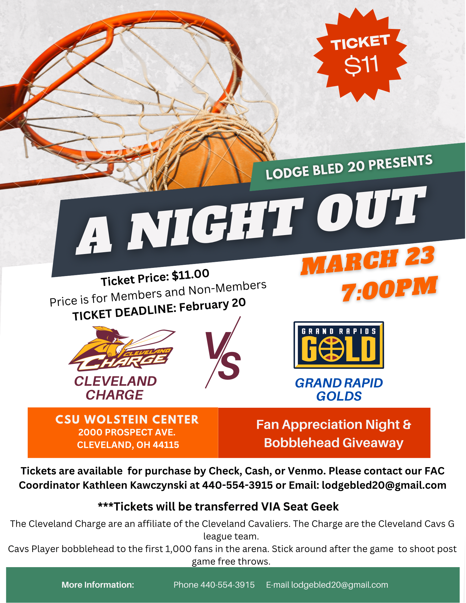 AMLA Lodge 20 - A Night Out with the Cleveland Charge - AMLA - American ...